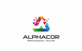 Alphacor - A Letter Polygon Logo Template - TemplateMonster