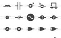 50 Electric Circuits Glyph Iconset Template #92858