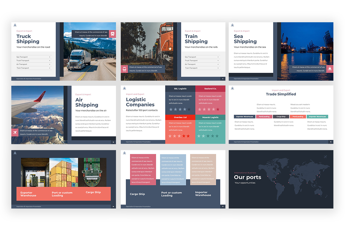 Shipping PowerPoint Template #80628