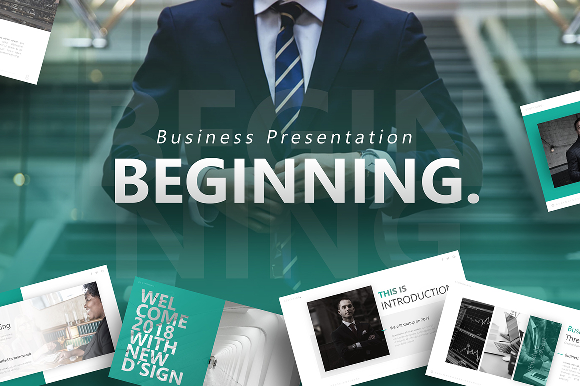 Beginning - Business PowerPoint Template #75528