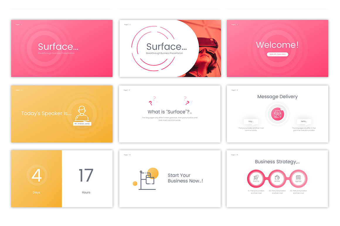 Surface - Business PowerPoint Template #79701