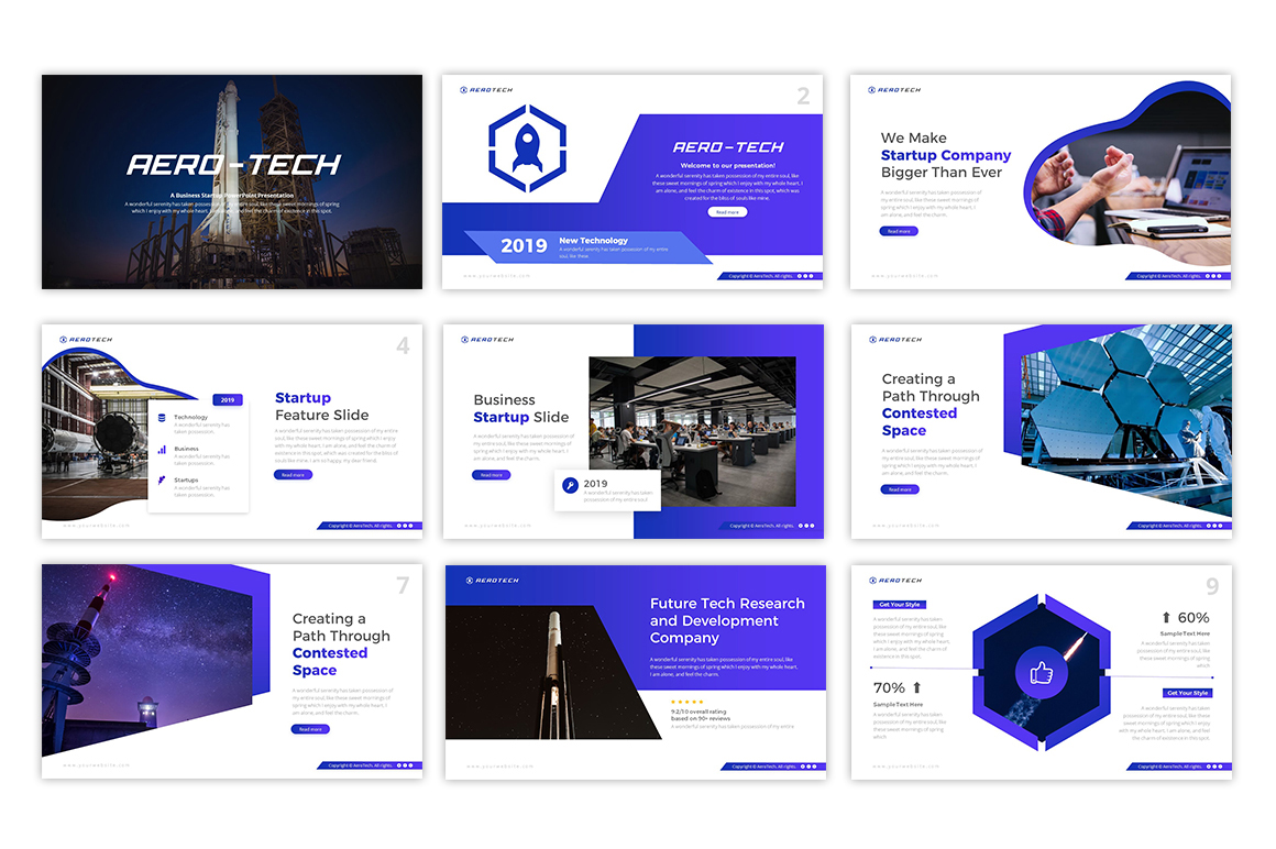 Aero-Tech Technology PowerPoint Template #80253