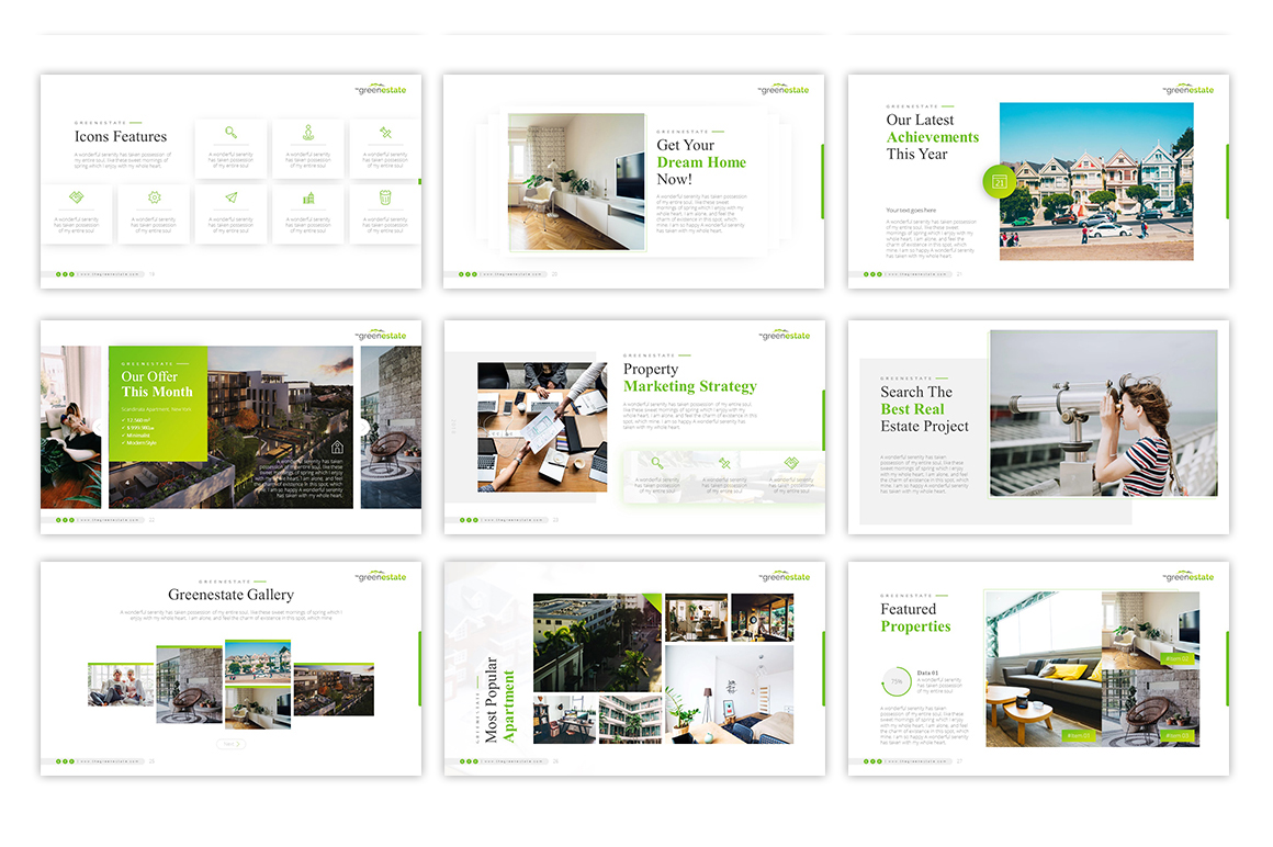 Greenestate - Real Estate PowerPoint Template #82522