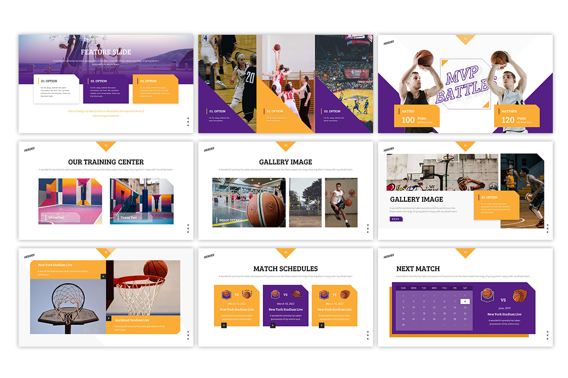 Heroes Creative Sport Presentation PowerPoint Template #89258