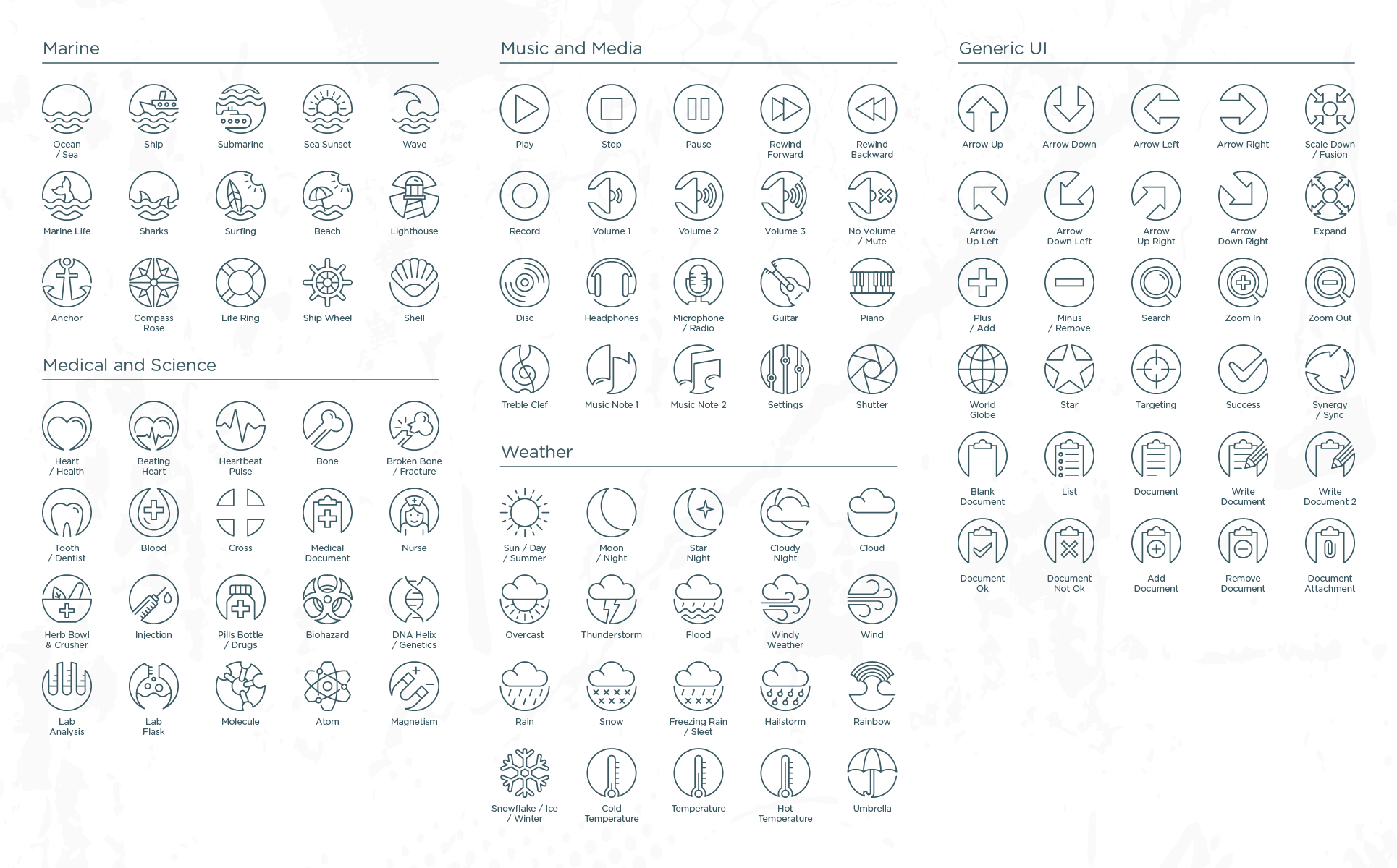 Circularity - Circle Line Icons Iconset Template #74614
