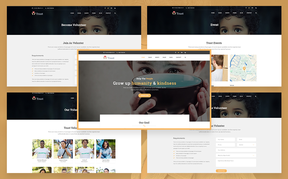Trust â€“ Nonprofit Charity Website Template #68710