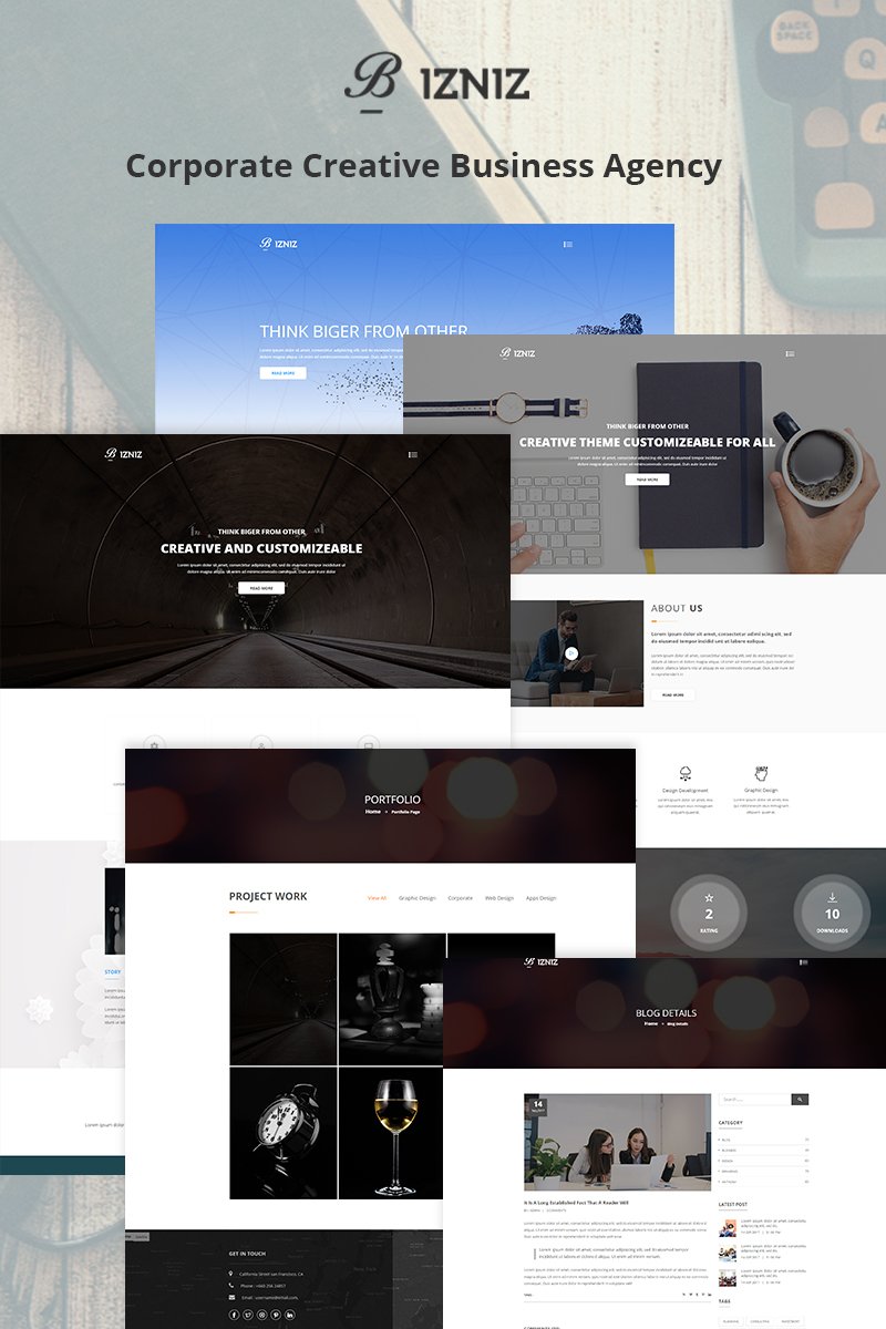 Bizniz â€“ Creative Agency Website Template #68955