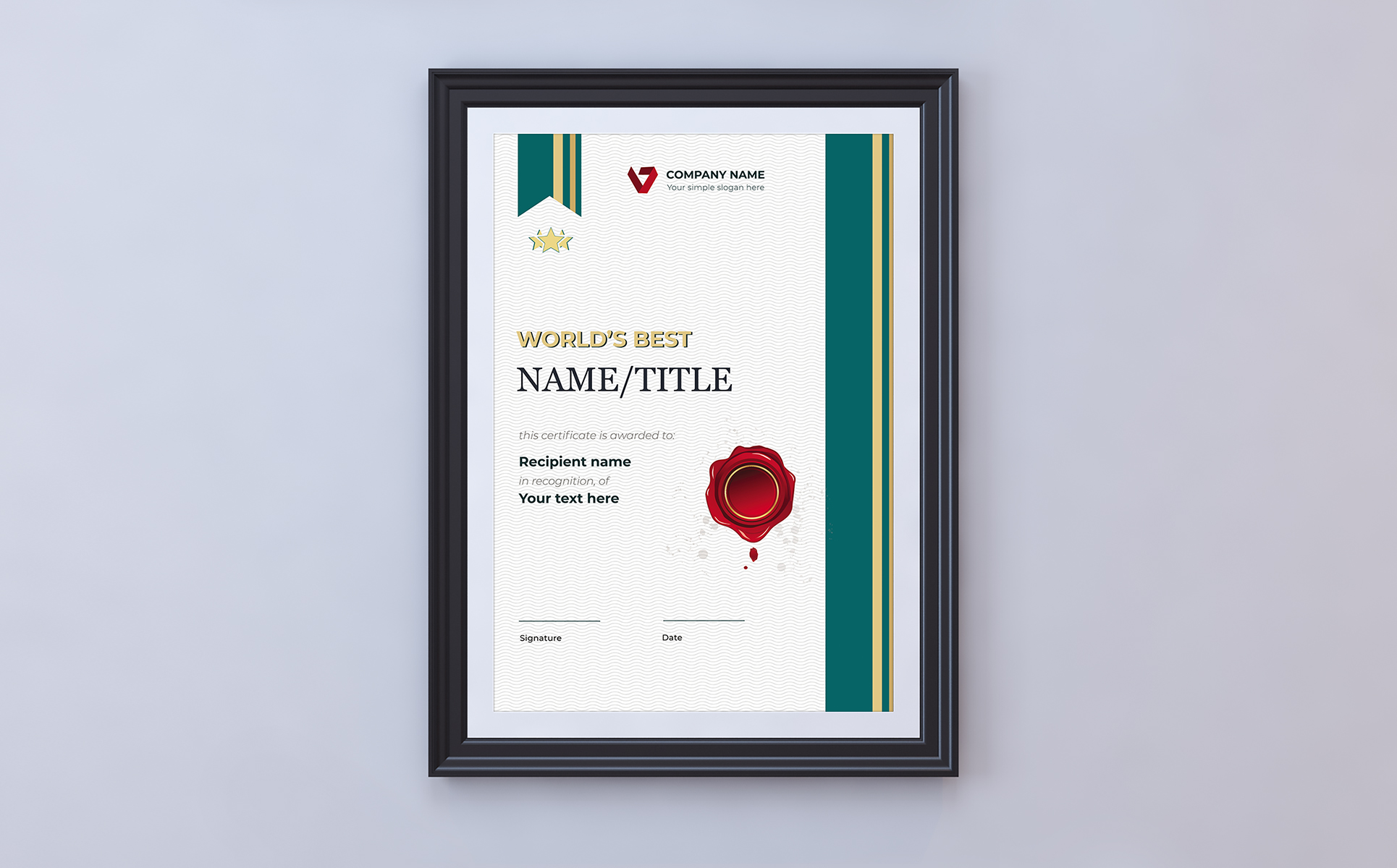 World's Best Certificate Template #73999