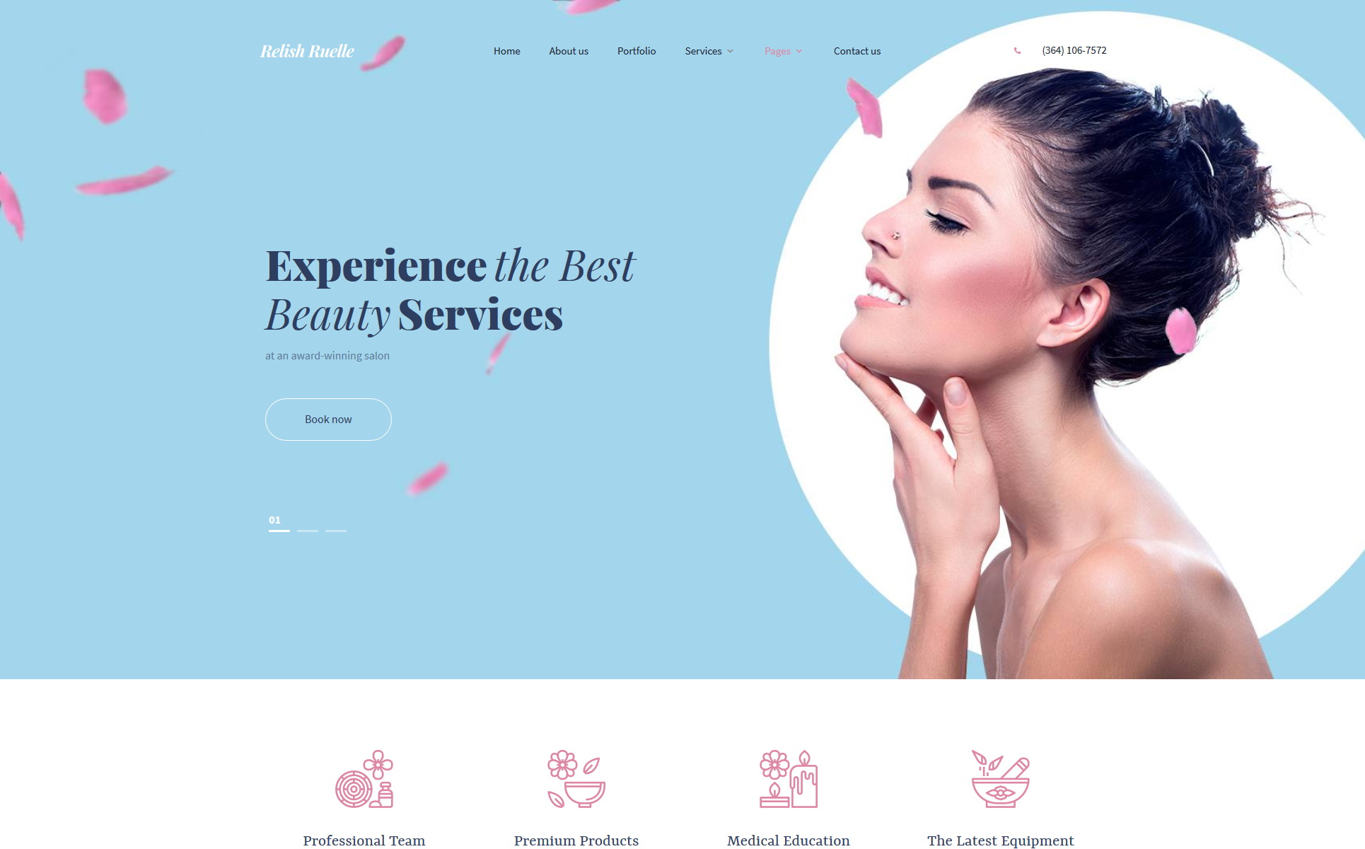Relish Ruelle Beauty Multipage Clean HTML Website Template Free 