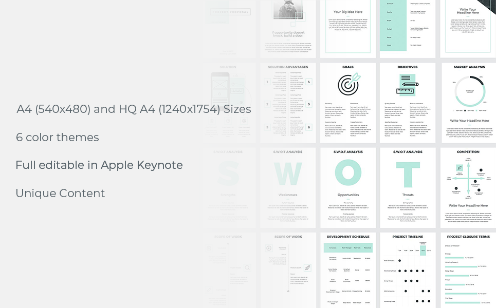 A4 Project Proposal Keynote Template #78731