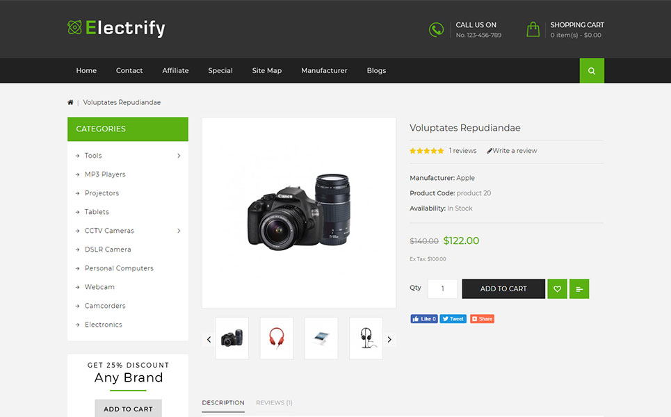 Electrify Store OpenCart Template #71018