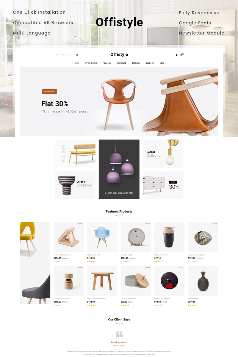 Offistyle - Furniture Shop OpenCart Template #77294