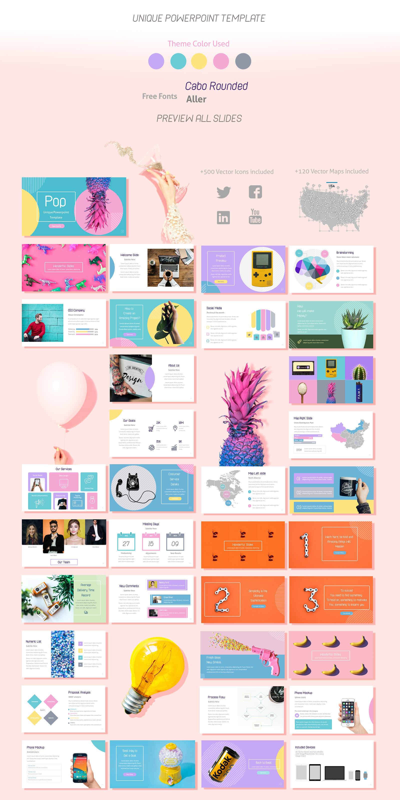 Pop PowerPoint template #71749 - TemplateMonster
