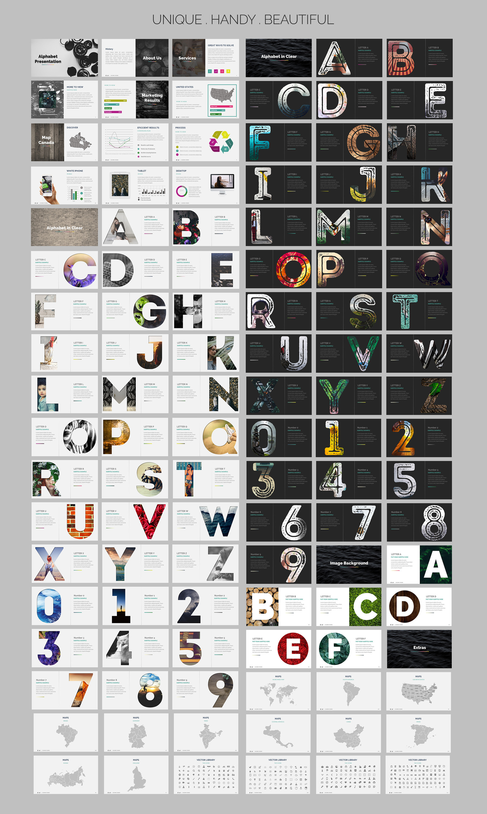 Alphabet Powerpoint PowerPoint template - TemplateMonster