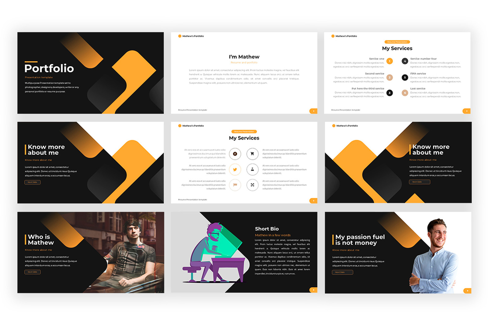 Portfolio Presentation Google Slides - TemplateMonster