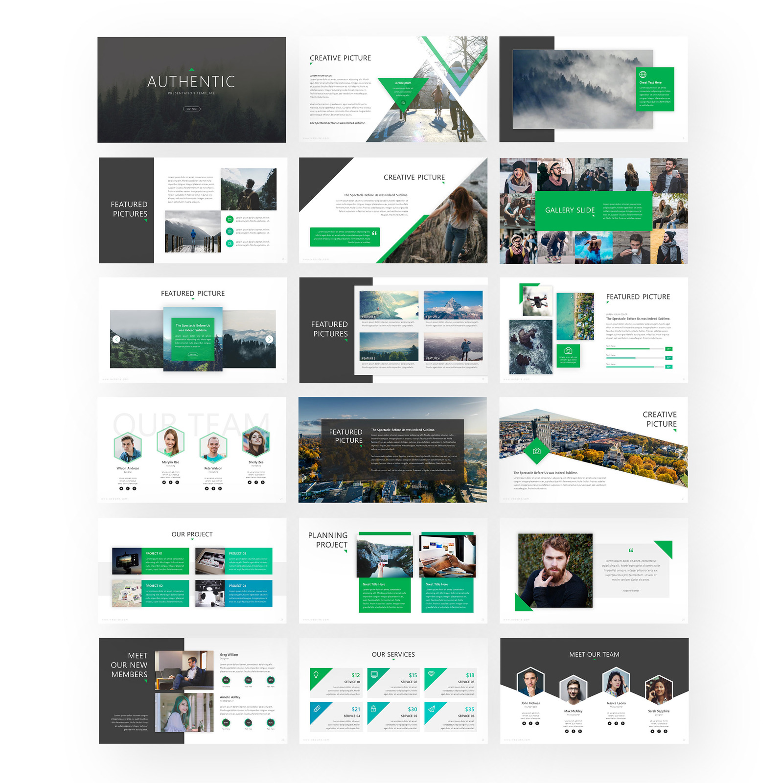 Authentic - PowerPoint template #75174 - TemplateMonster