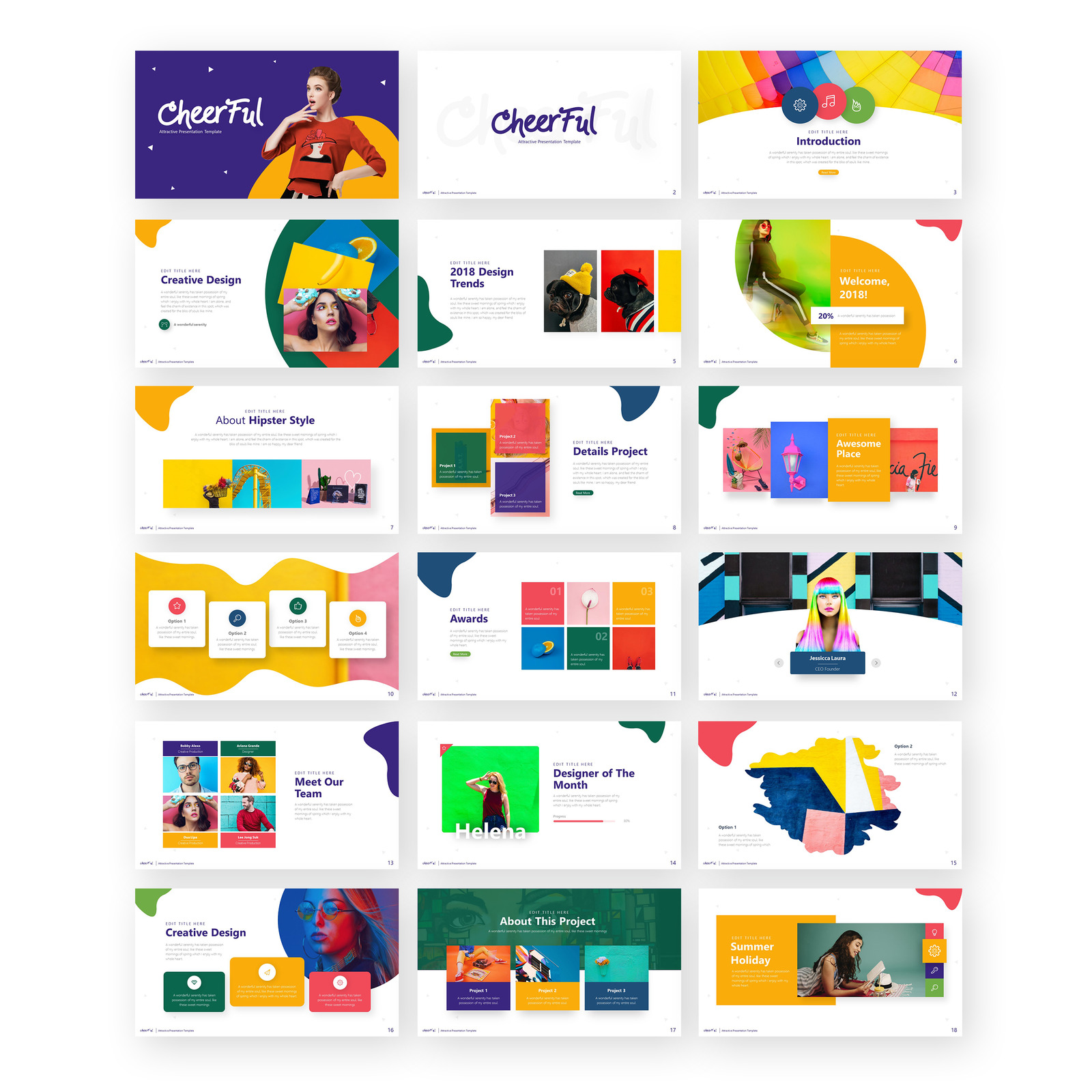 Cheerful - Attractive PowerPoint template - TemplateMonster