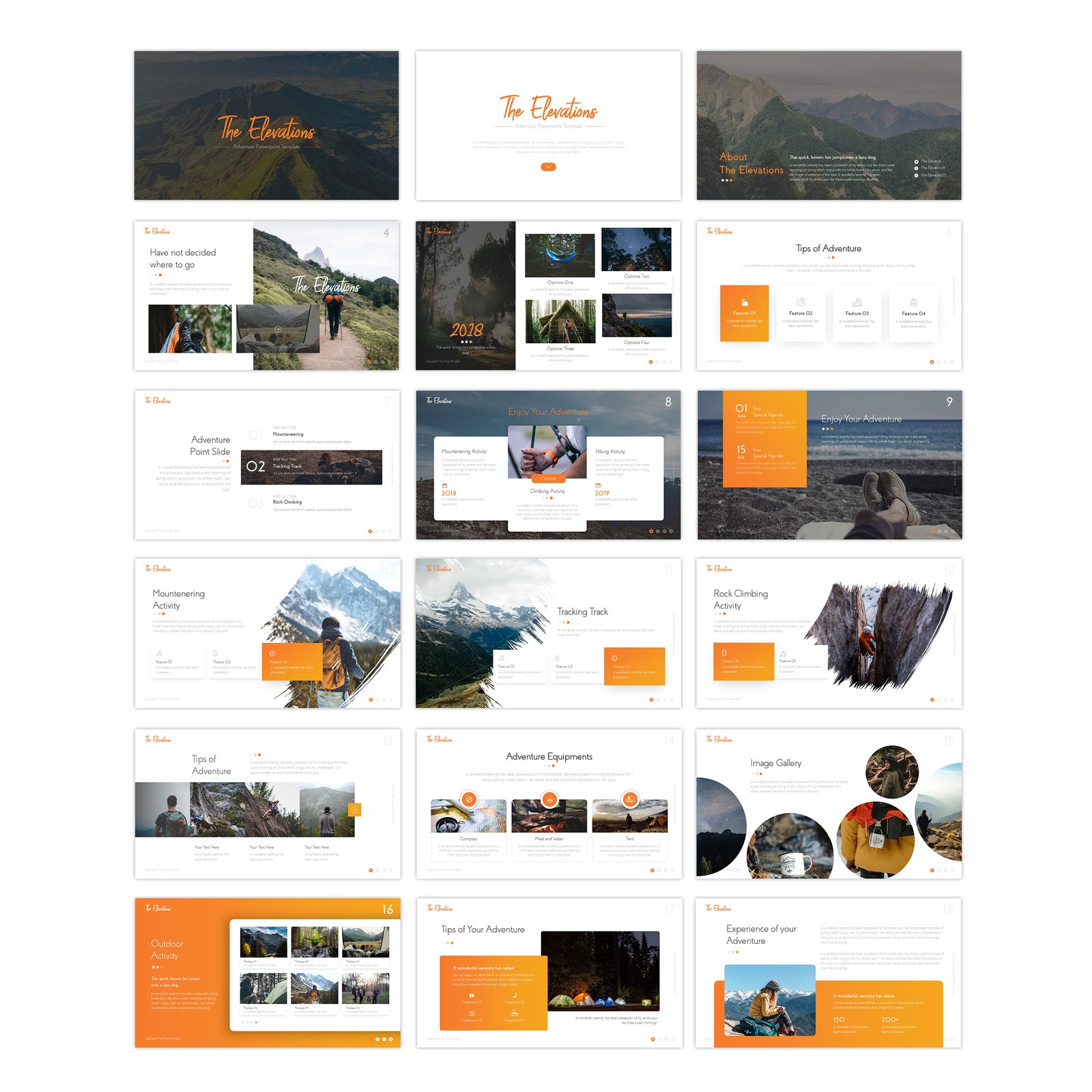 Elevations - Adventure PowerPoint template - TemplateMonster