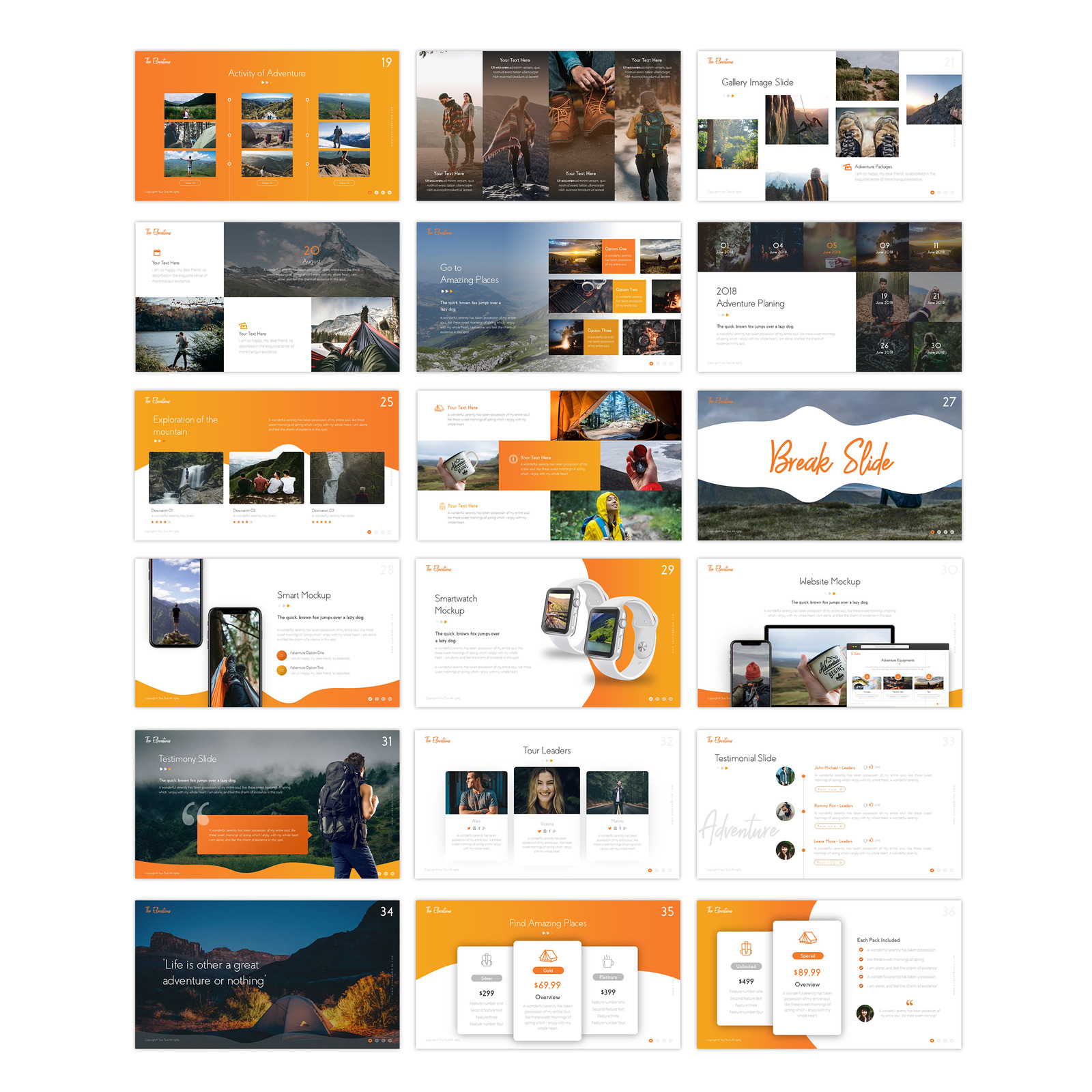 Elevations - Adventure PowerPoint template - TemplateMonster