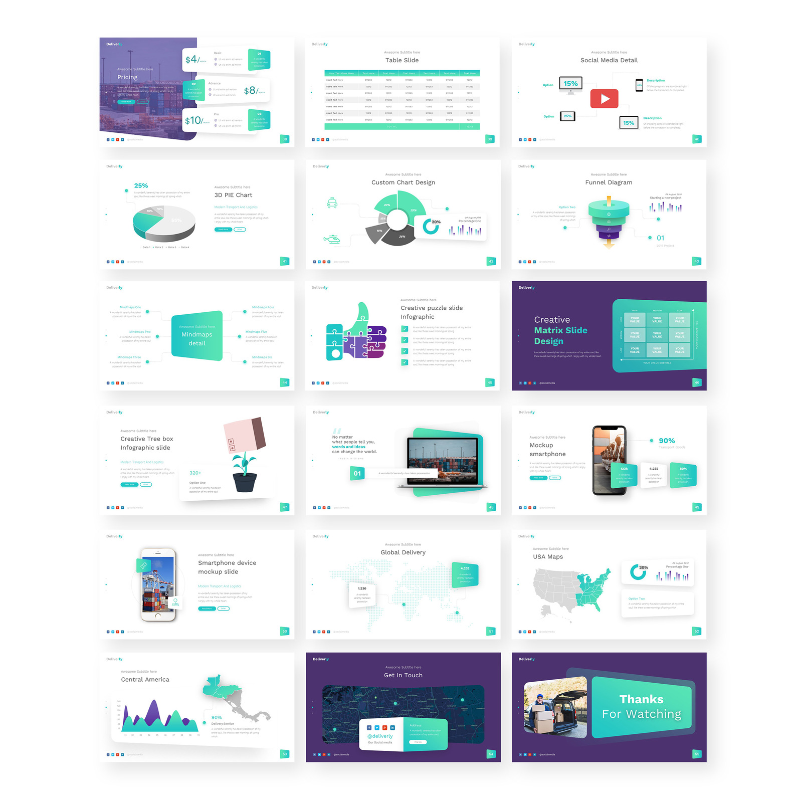 Deliverly - Logistic PowerPoint template - TemplateMonster