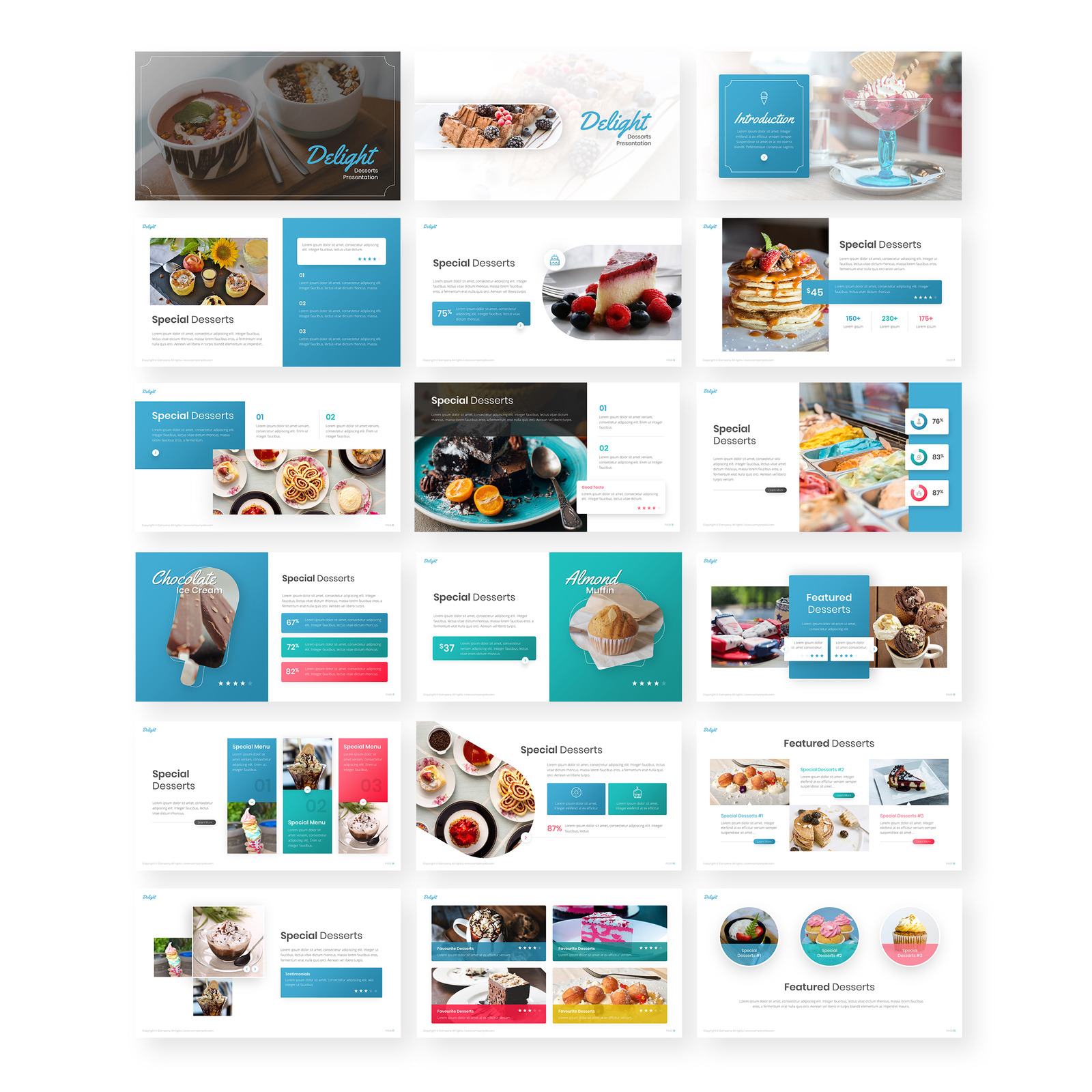 Delight - Desserts PowerPoint template - TemplateMonster