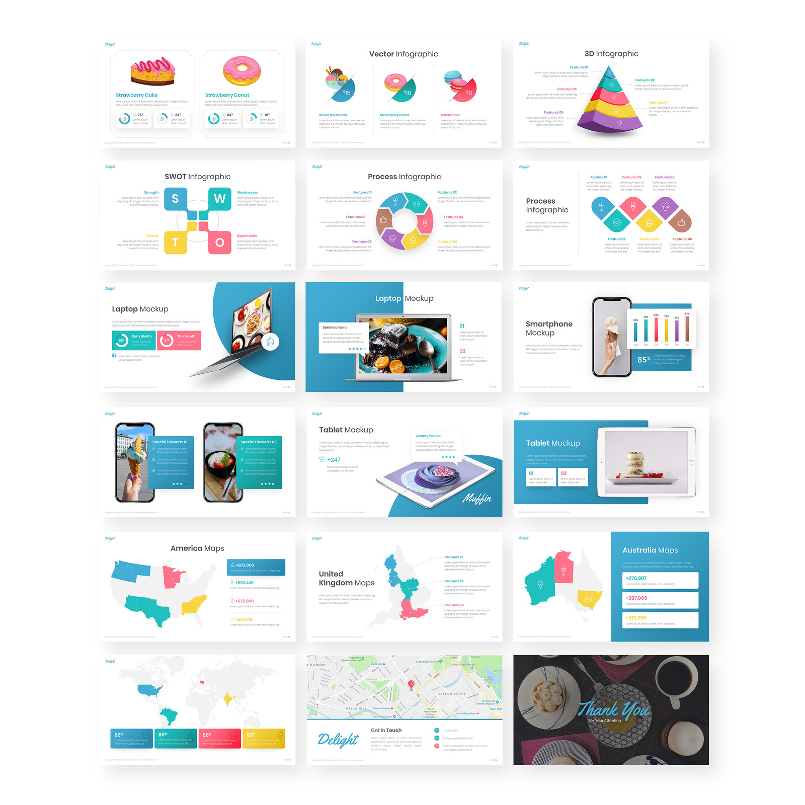 Delight - Desserts PowerPoint template - TemplateMonster