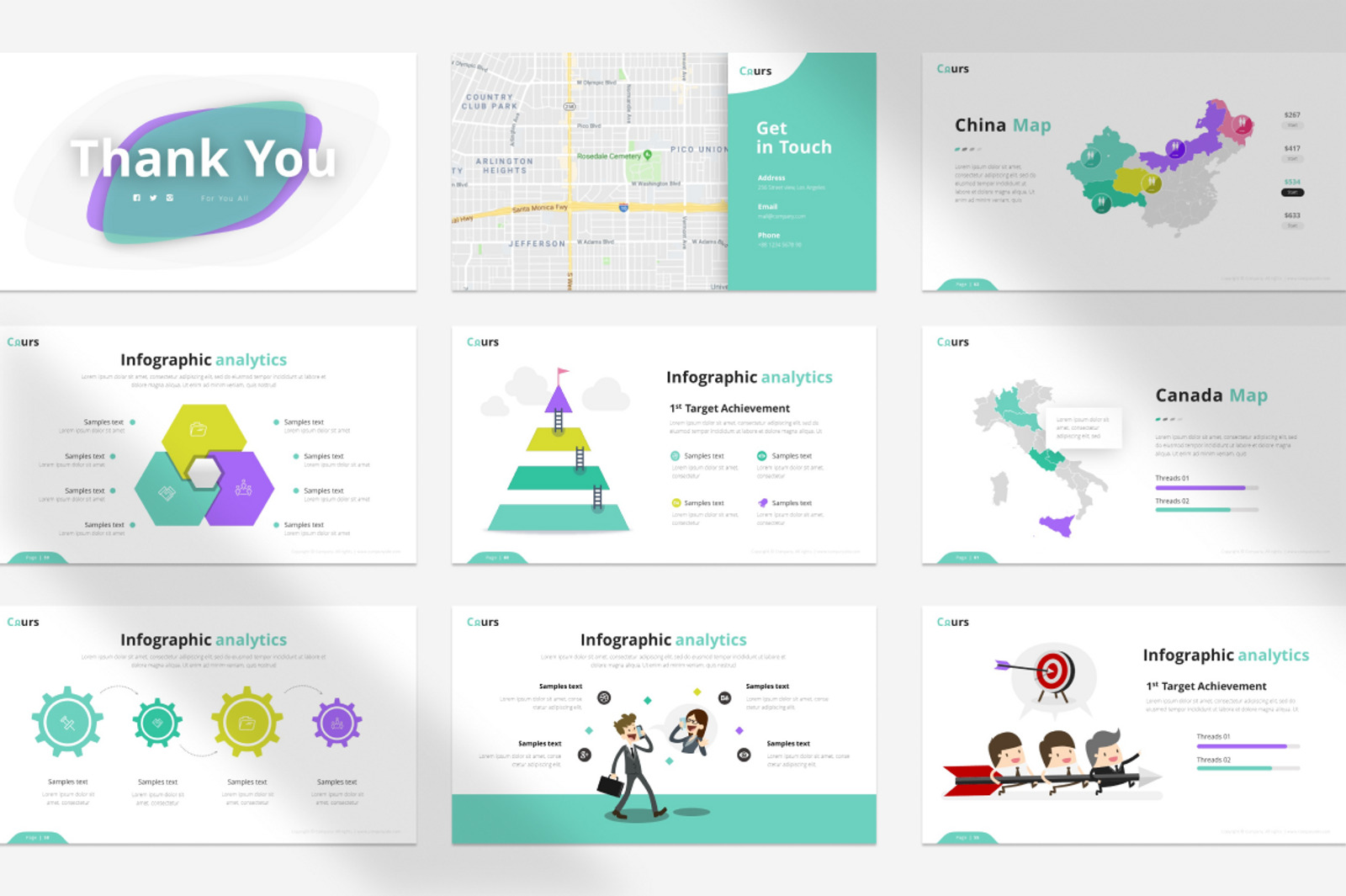 Cours Teaching Presentation Template PowerPoint template