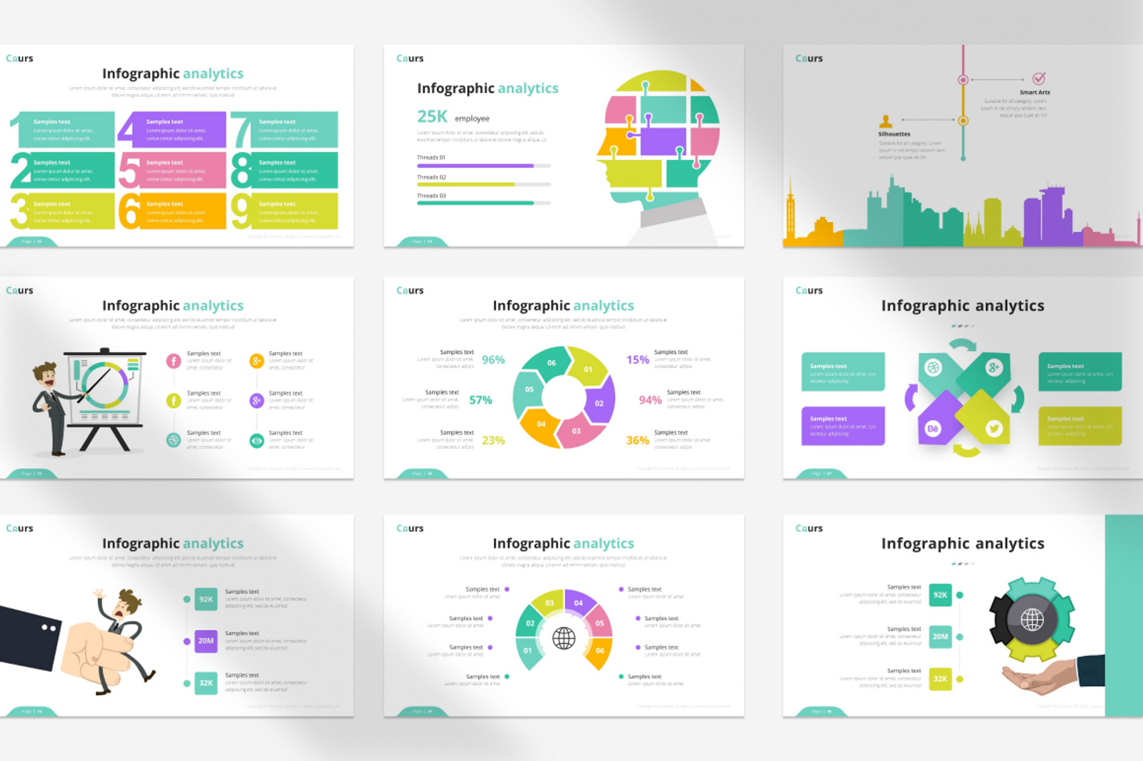 Cours Teaching Presentation Template PowerPoint template