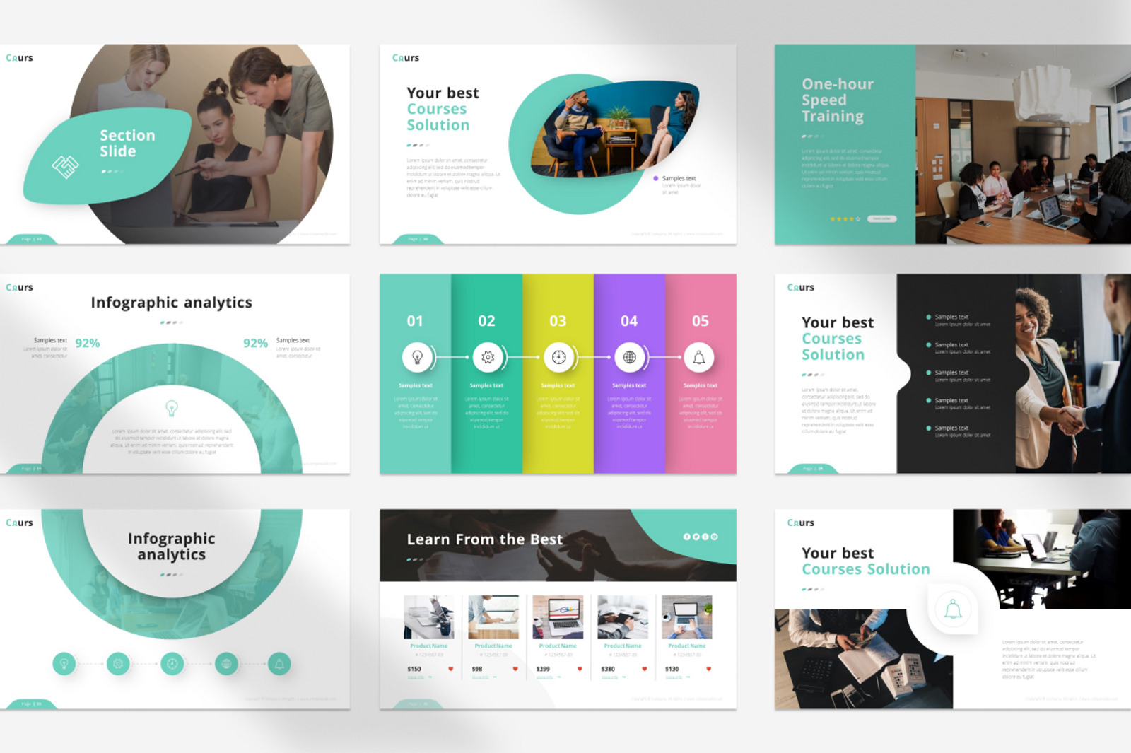 Cours Teaching Presentation Template PowerPoint template