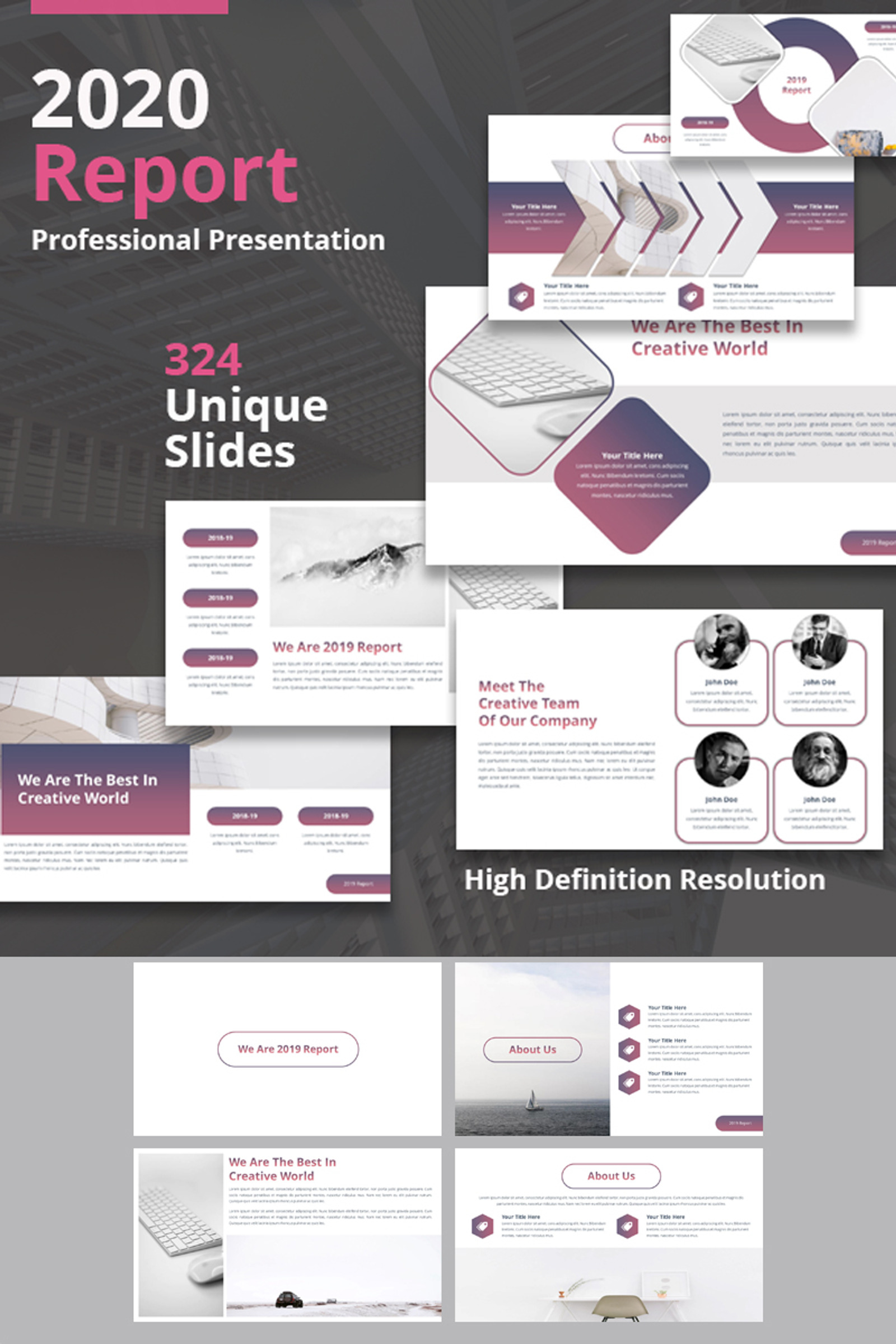 2020 Report PowerPoint template #105058 - TemplateMonster