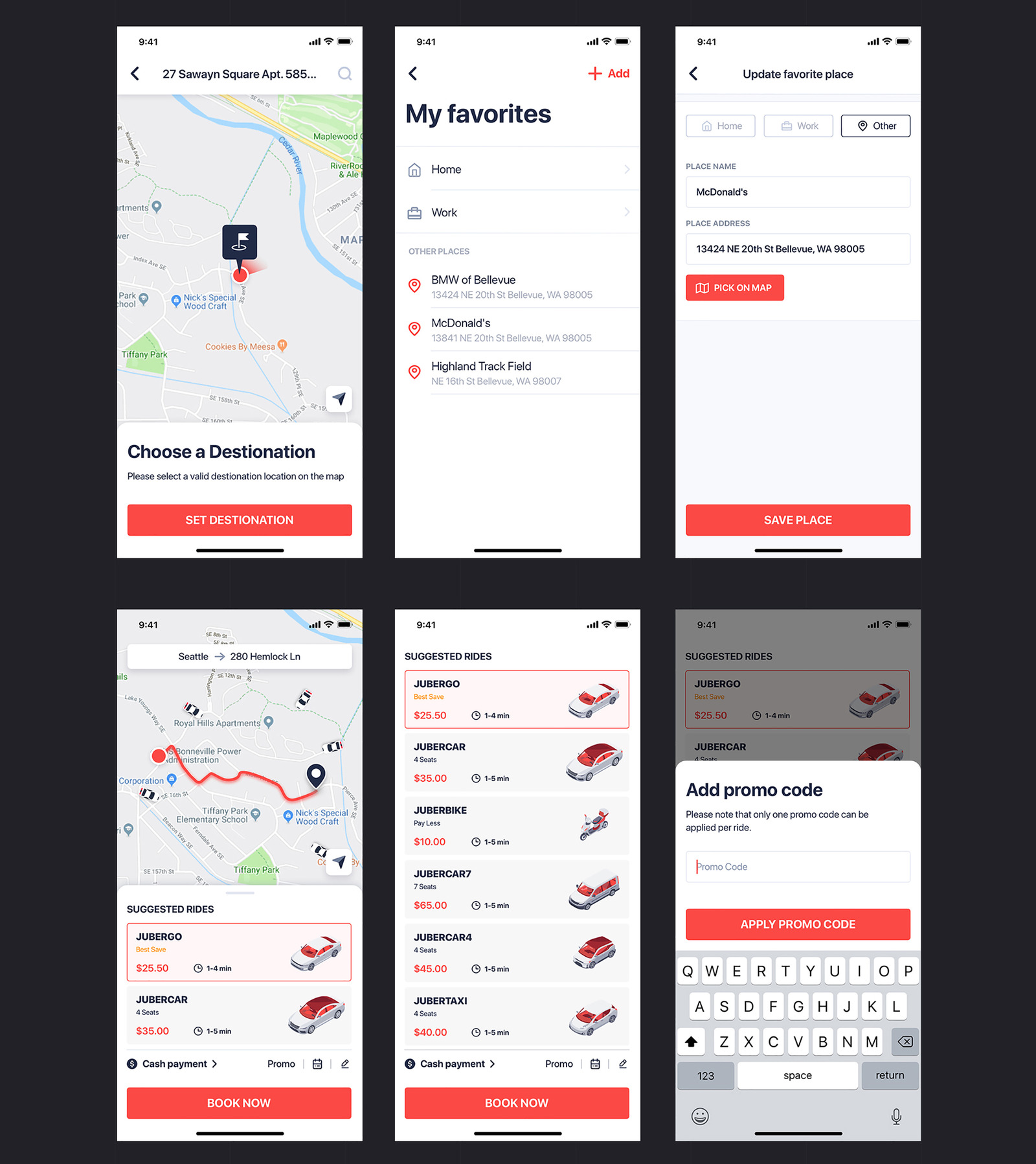 JUBER - Car Booking Mobile App UI Elements - TemplateMonster
