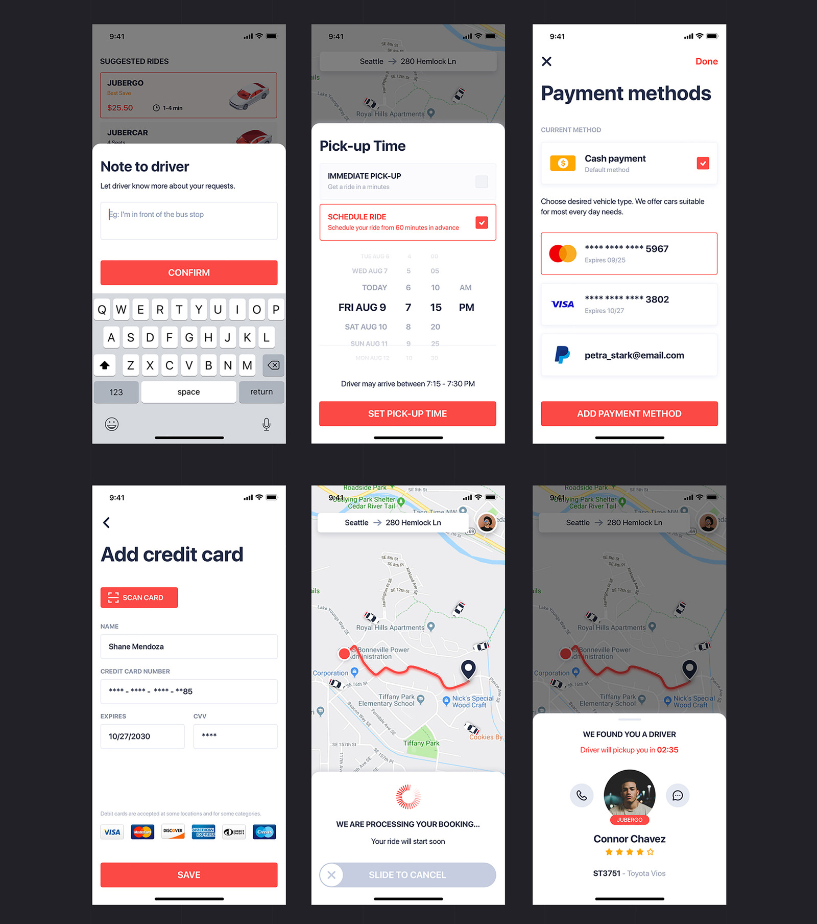 JUBER - Car Booking Mobile App UI Elements - TemplateMonster