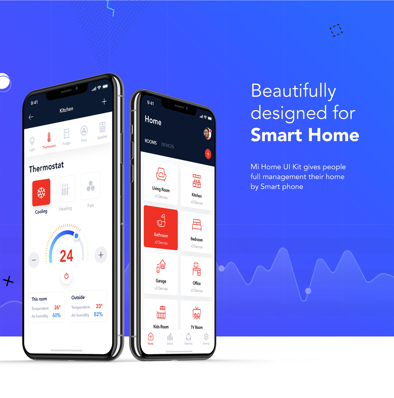 MI Home - Smart Home Mobile App UI Elements - TemplateMonster