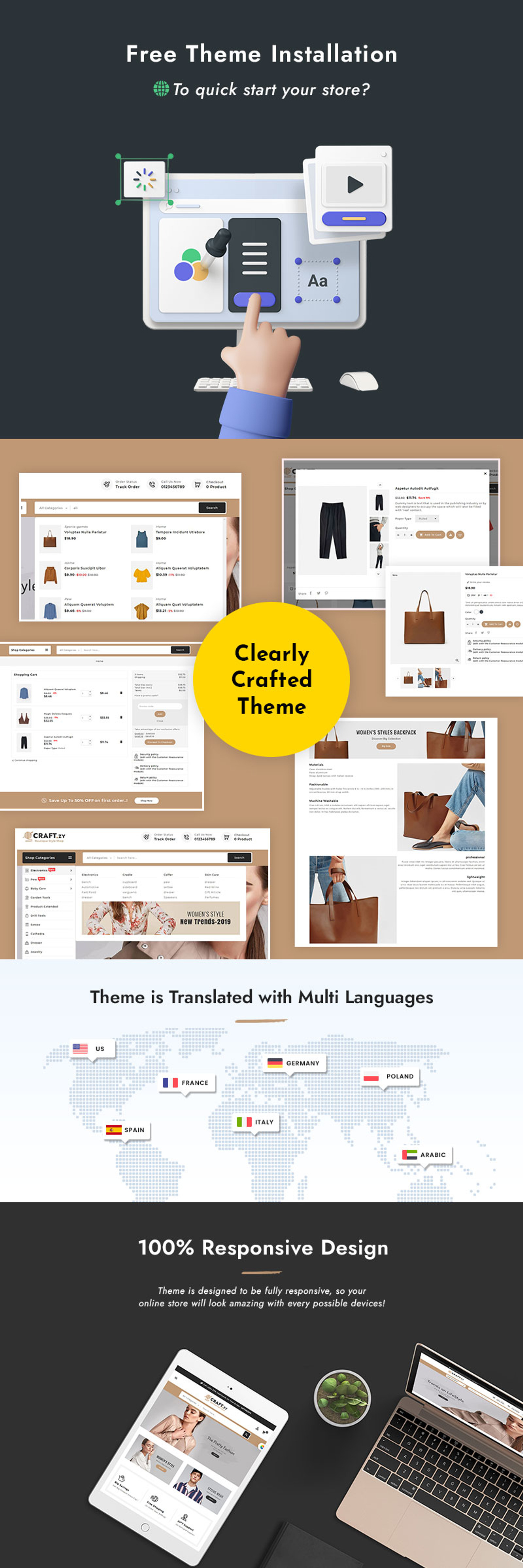 Craftzy Boutique Store - Multipurpose Responsive PrestaShop Theme