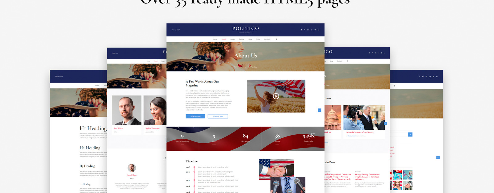 Politico - Political Magazine Multipage HTML5 Website Template