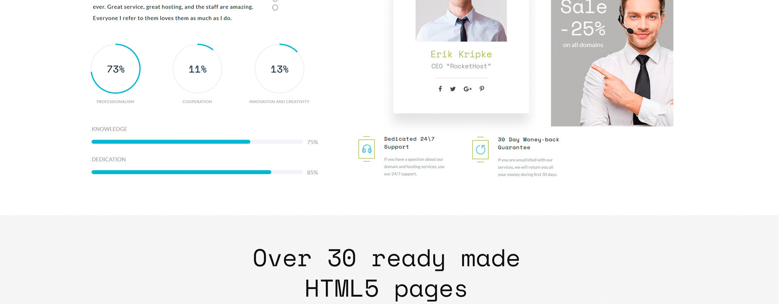 Rocket Host - Domain And Hosting Multipage HTML5 Website Template