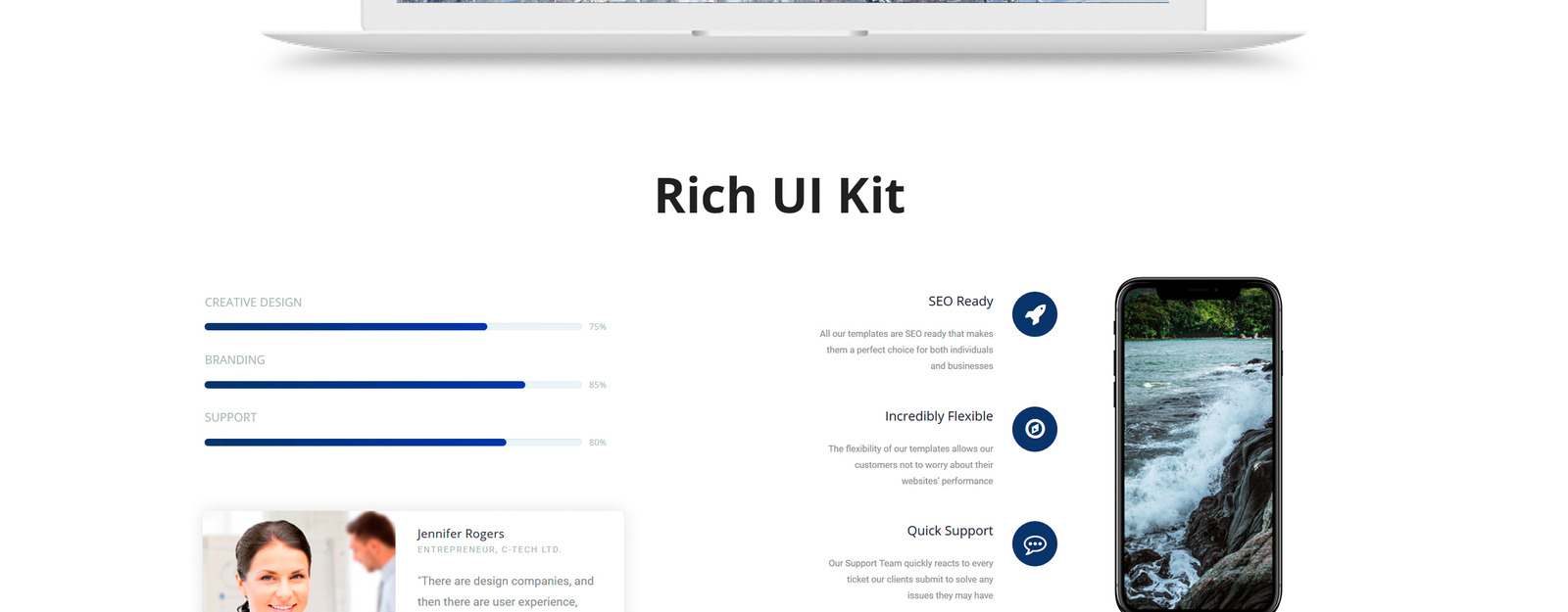 Clear - Simple Creative Agency HTML with Novi Builder Landing Page Template