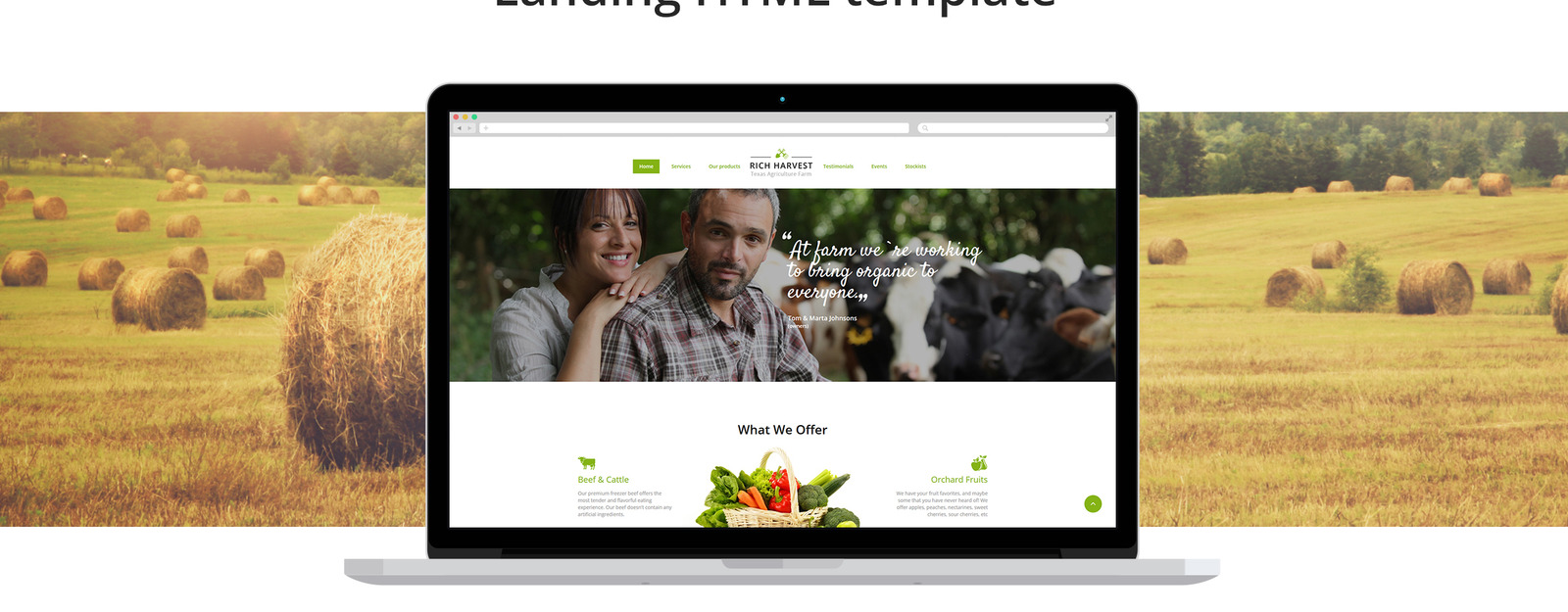 Rich Harvest - Farming HTML5 with Built-In Novi Builder Landing Page ...