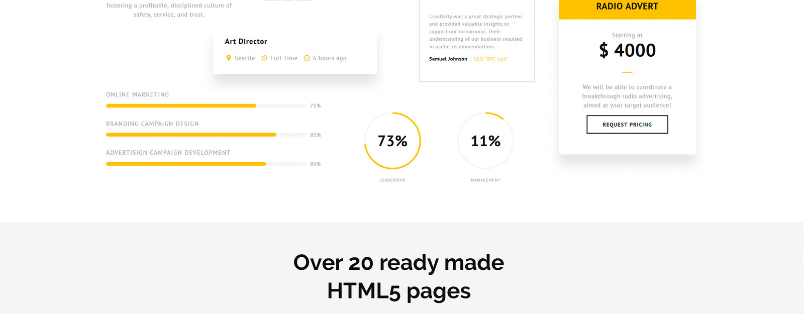 Creativity - Advertising Agency Multipage HTML5 Website Template