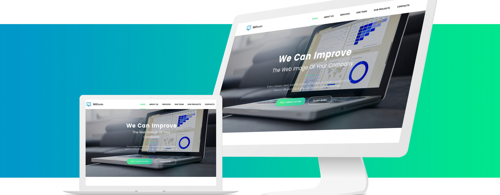 SEO Studio - Consulting HTML with Novi Builder Landing Page Template