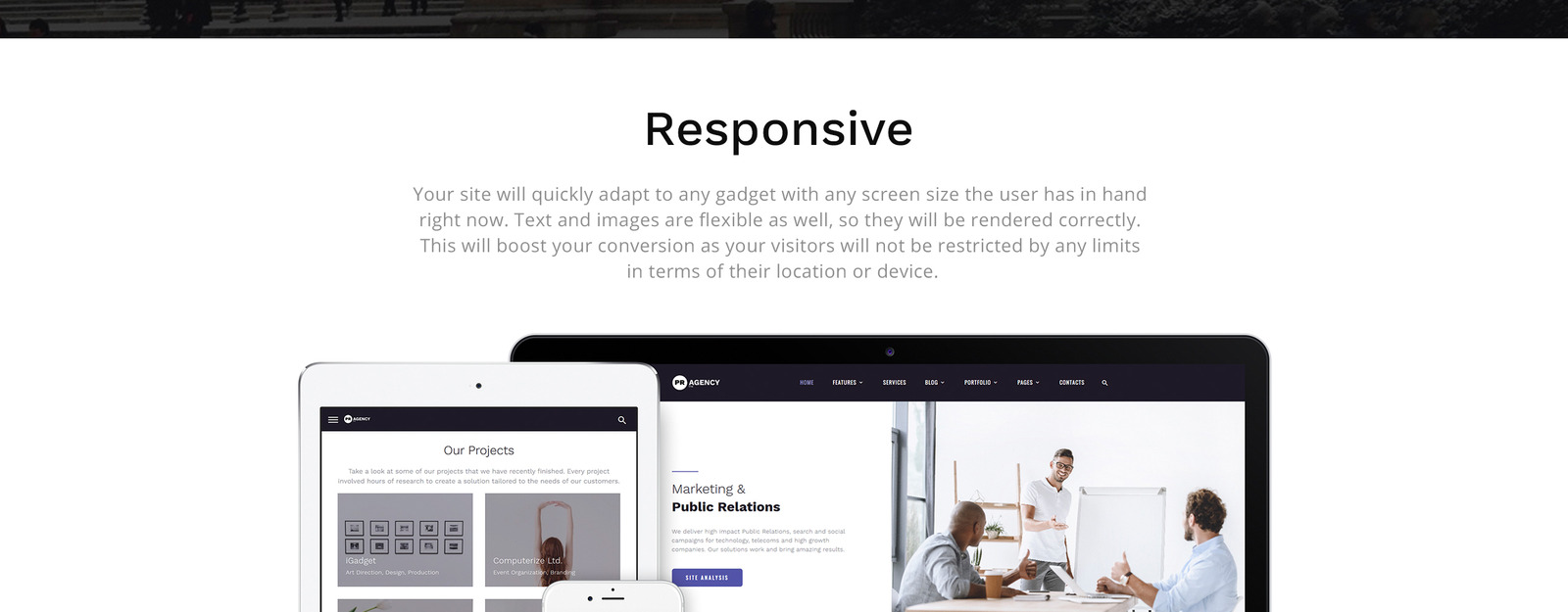 PR Agency - Public Relations Agency Multipage Website Template