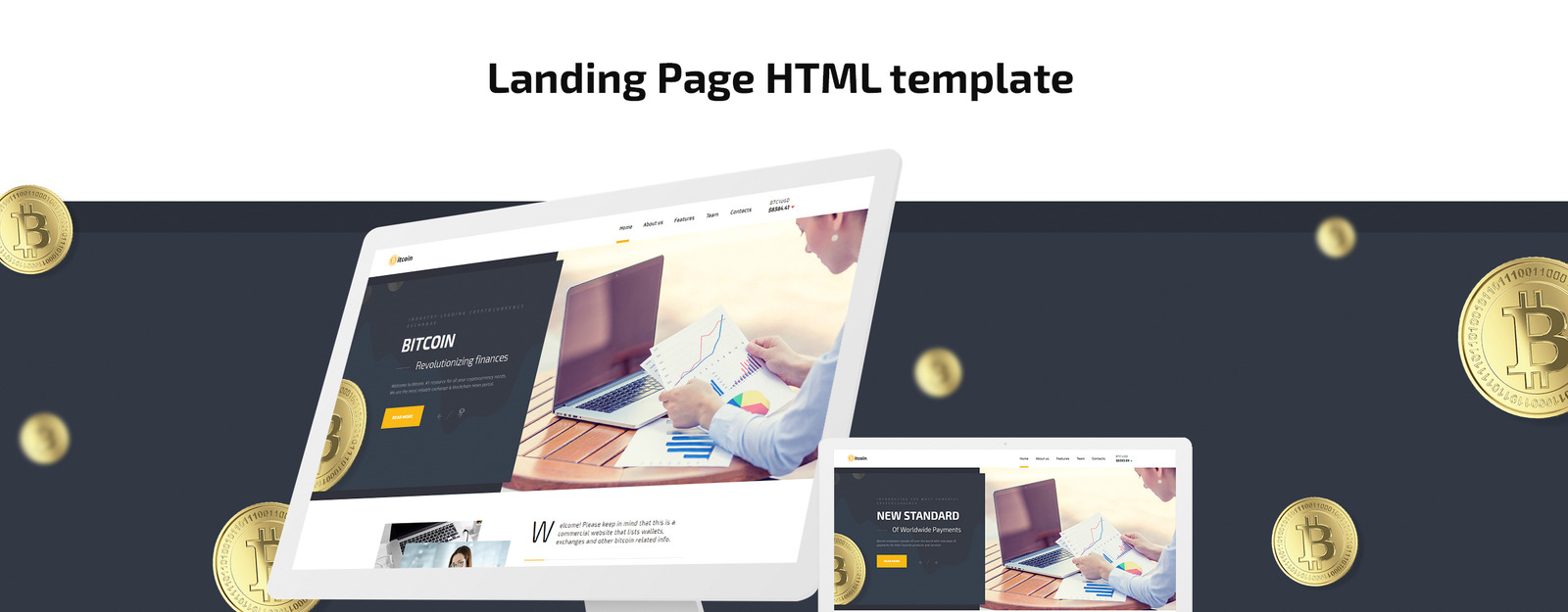 Bitcoin - Elegant Bitcoin HTML Landing Page Template