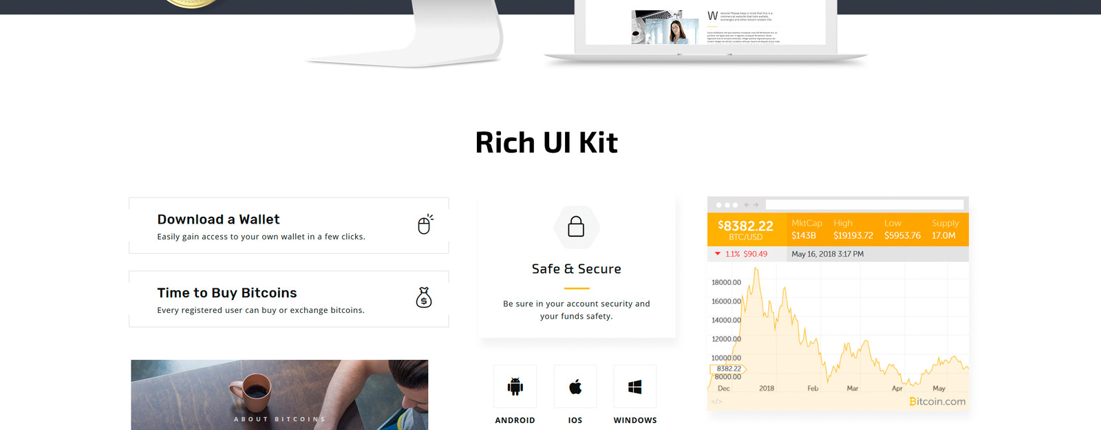 Bitcoin - Elegant Bitcoin HTML Landing Page Template