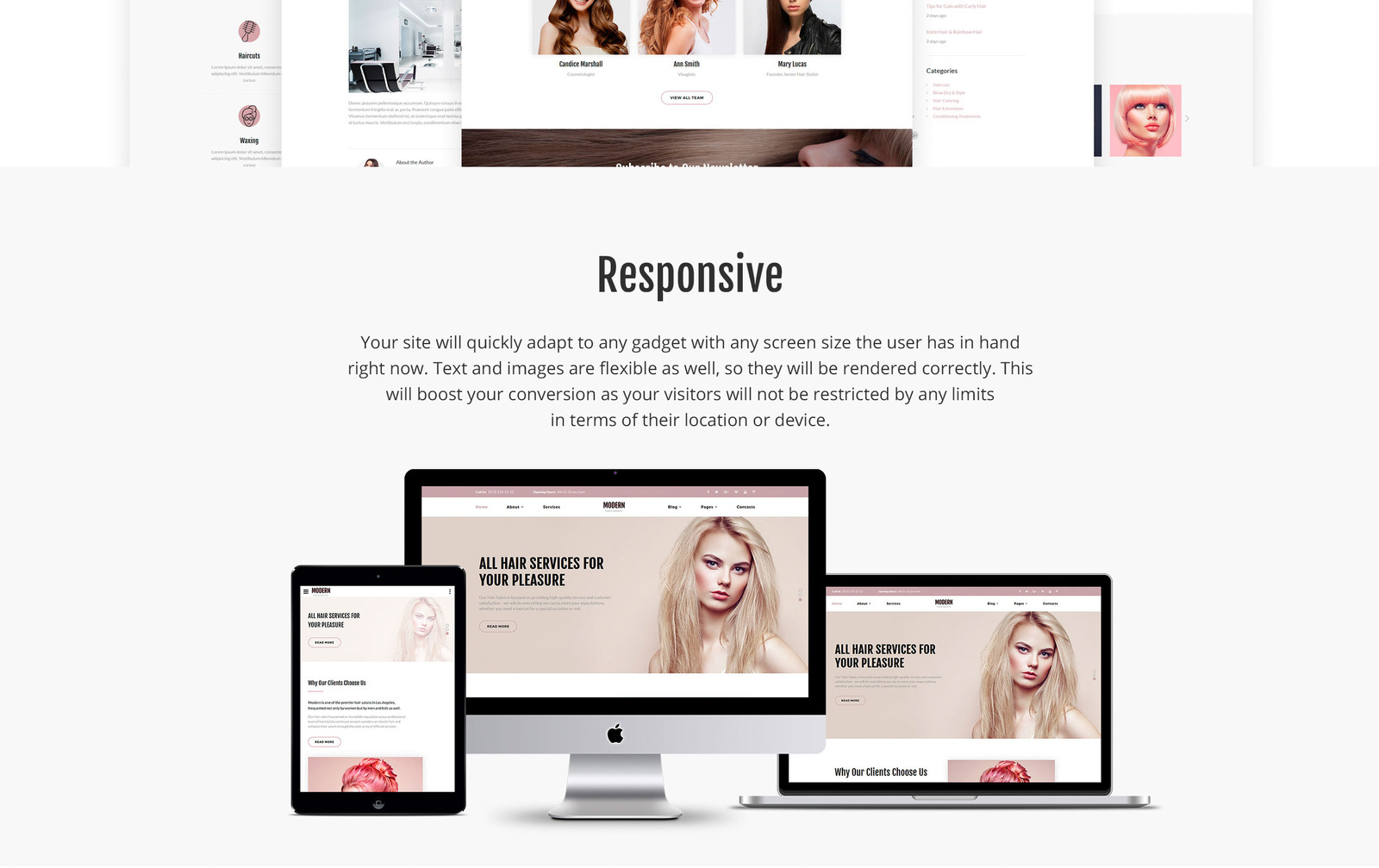 Modern - Vivid Hair Salon Multipage Website Template