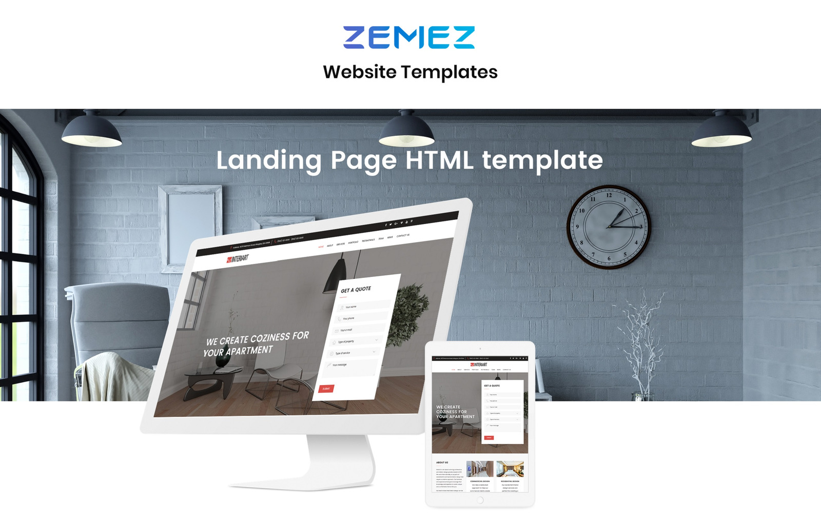 Interiart - Interior Design HTML Landing Page Template