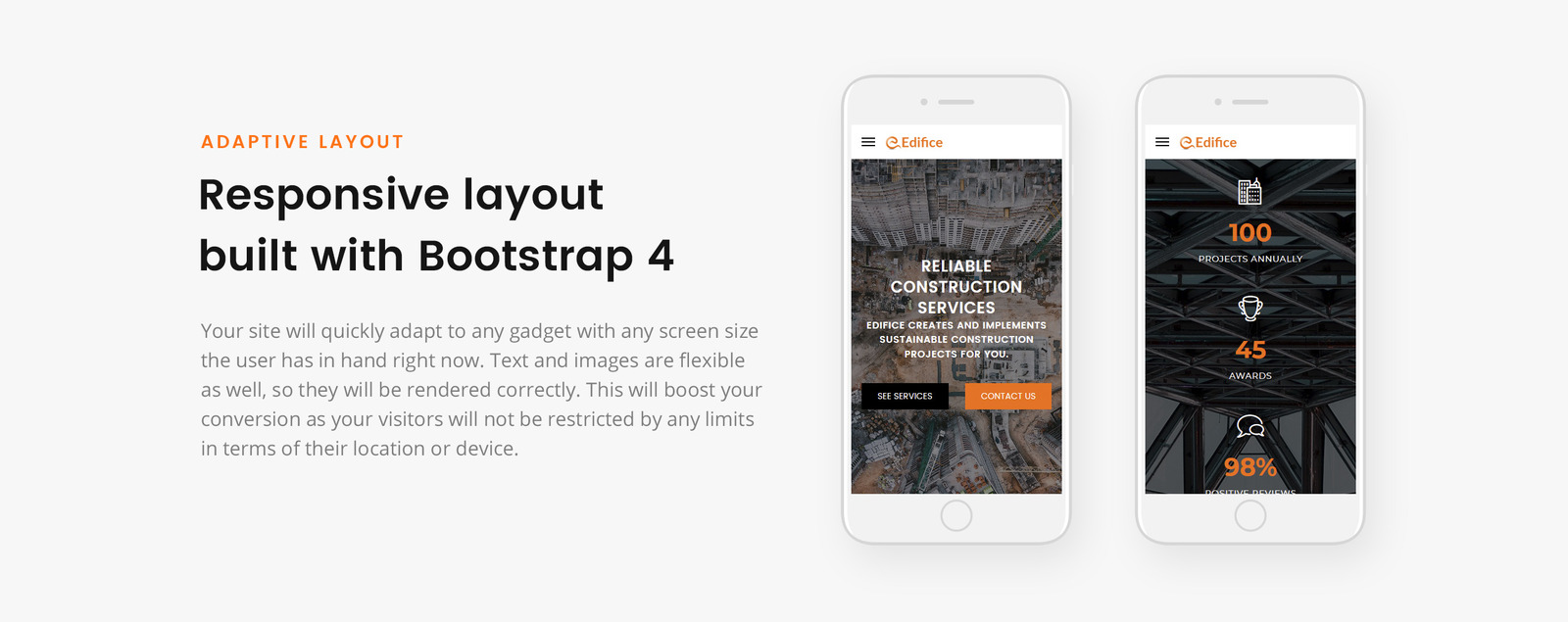 Edifice - Construction Services HTML Landing Page Template