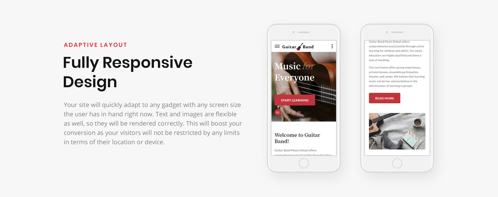 Guitar Band - Cool Music School HTML Landing Page Template