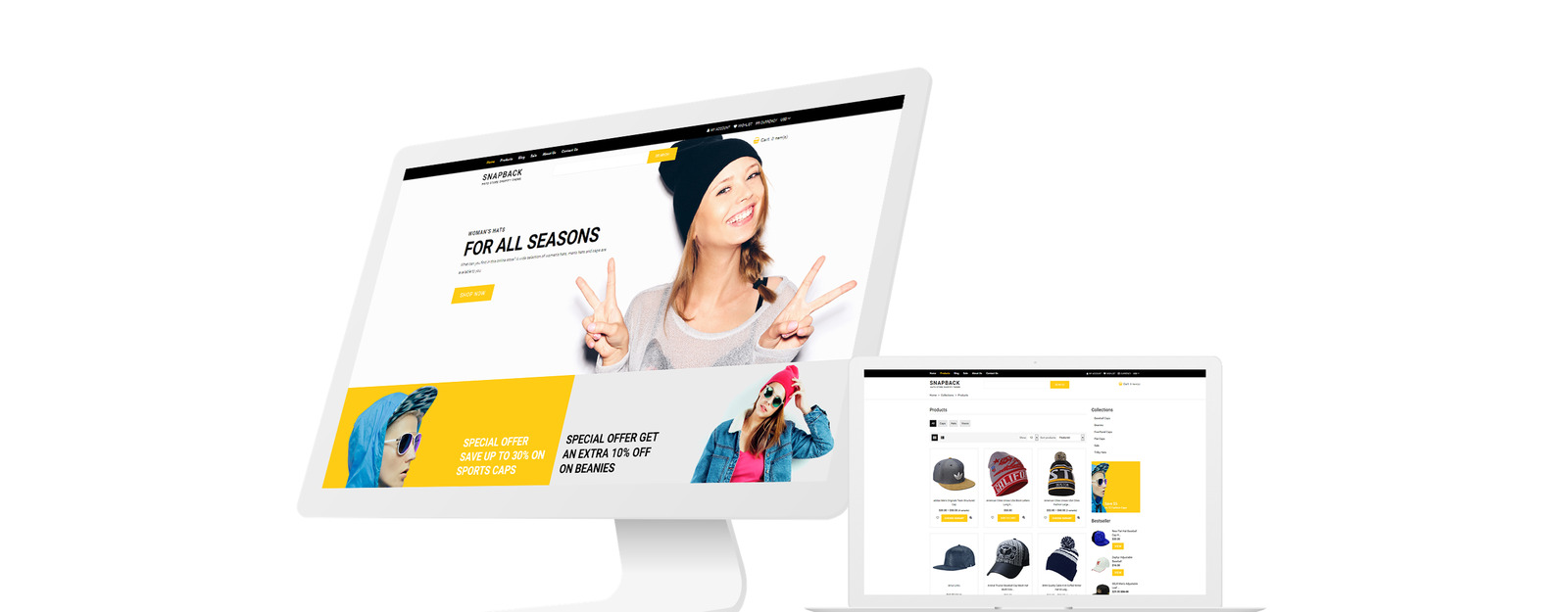 Snapback - Hats Store Shopify Theme #72014 - TemplateMonster