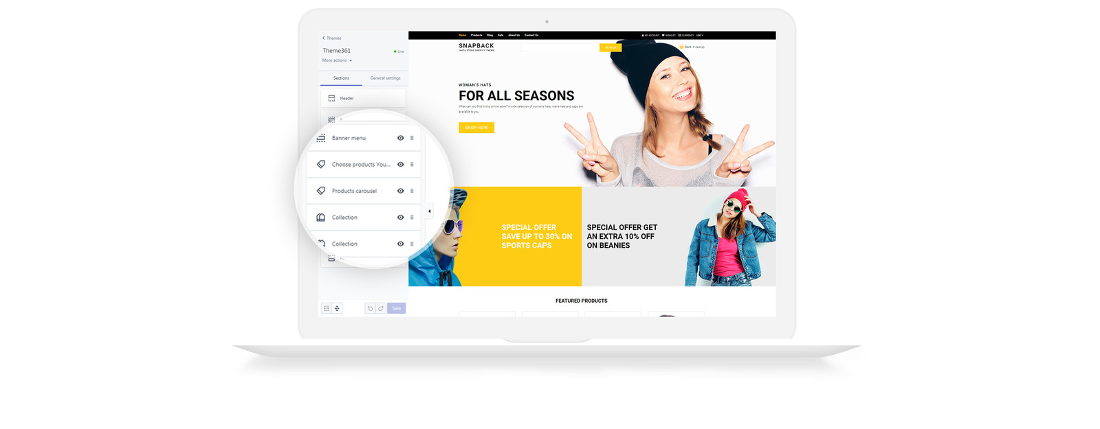 Snapback - Hats Store Shopify Theme #72014 - TemplateMonster
