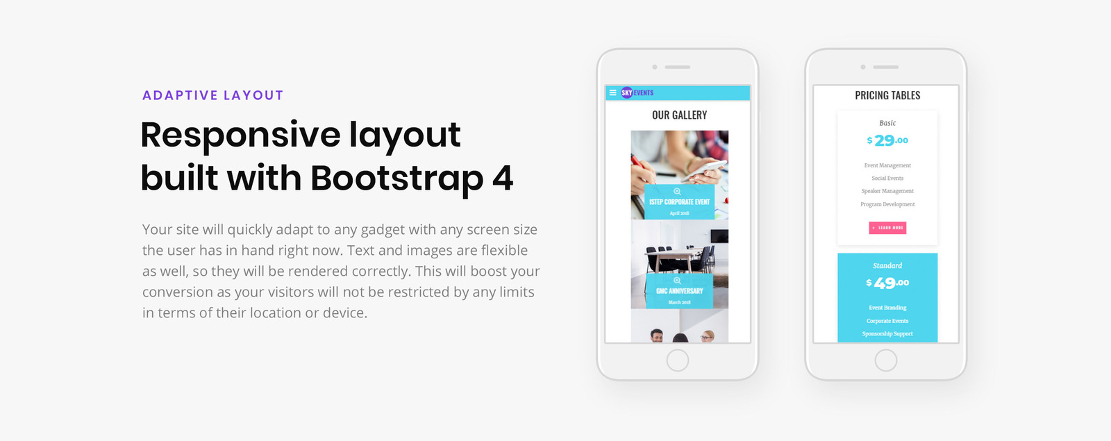 SkyEvents - Event Multipage Creative Bootstrap HTML Website Template